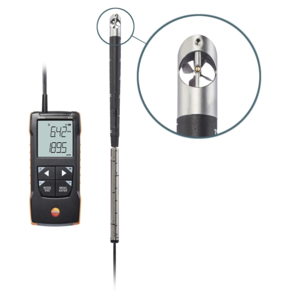 Testo 416 - Digital 16 mm vane anemometer with App connection